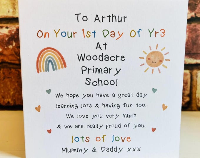 First Day at School Any Year Card, Starting Primary School Card ...