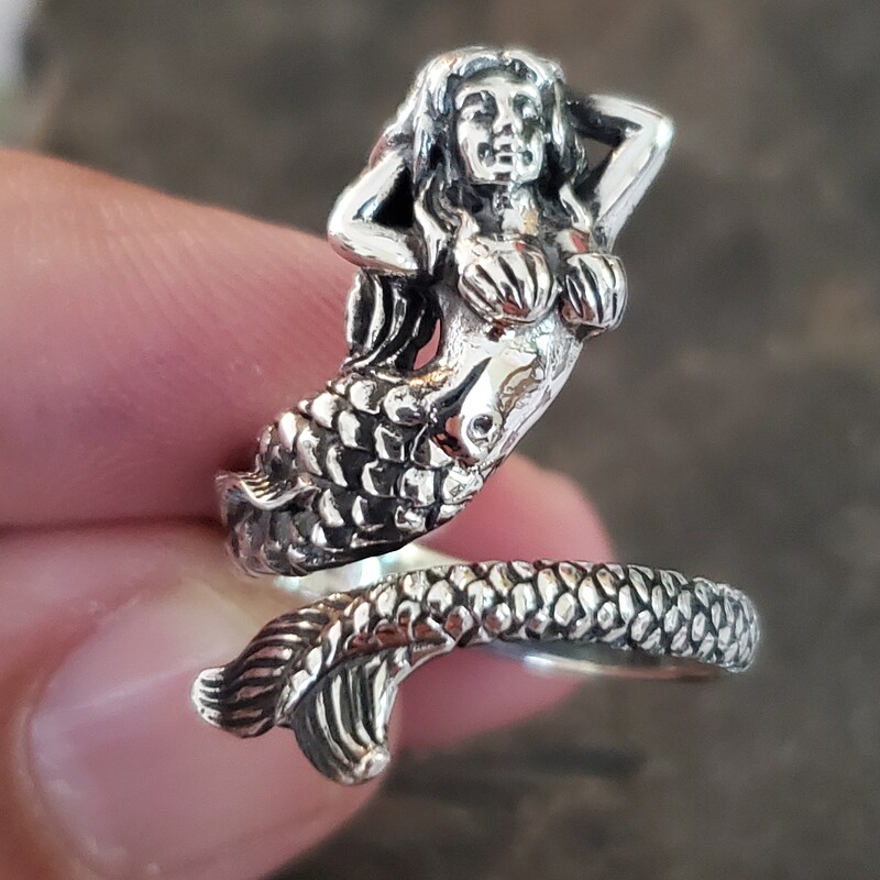 Silver Mermaid Ring - Etsy