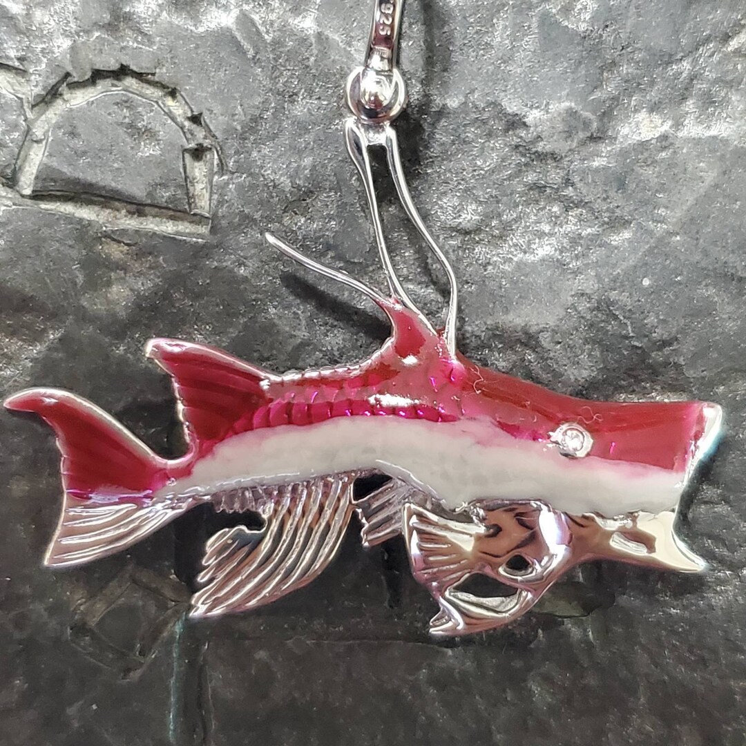 Silver Skeleton Hogfish Pendant With Handpainted Enamel - Etsy