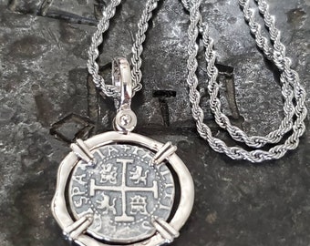 Atocha Silver Coin Pendant With Chain - Etsy