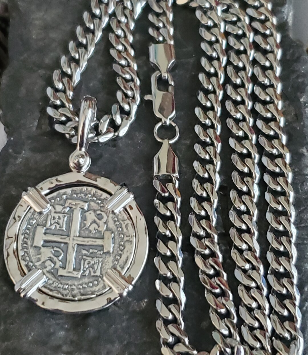 Atocha Silver Coin Pendant With Chain Bestseller - Etsy