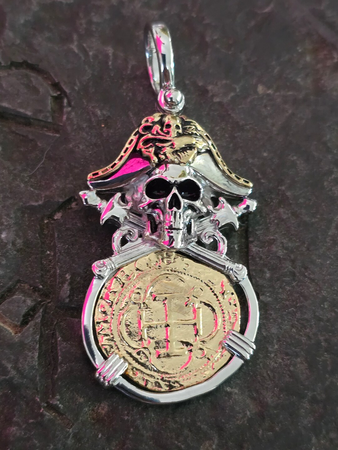 Atocha 14kt Gold Vermeil Pirate Skull Crossbones Shipwreck Treasure ...