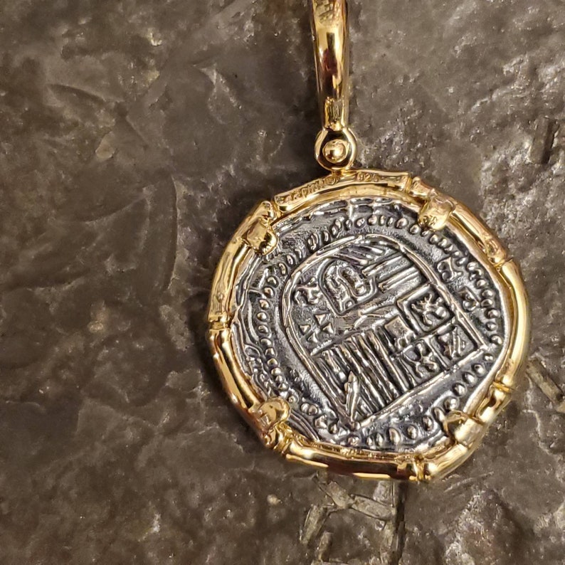 Atocha 14kt Gold Overlay Bamboo Bezel Museum Quality Coin - Etsy