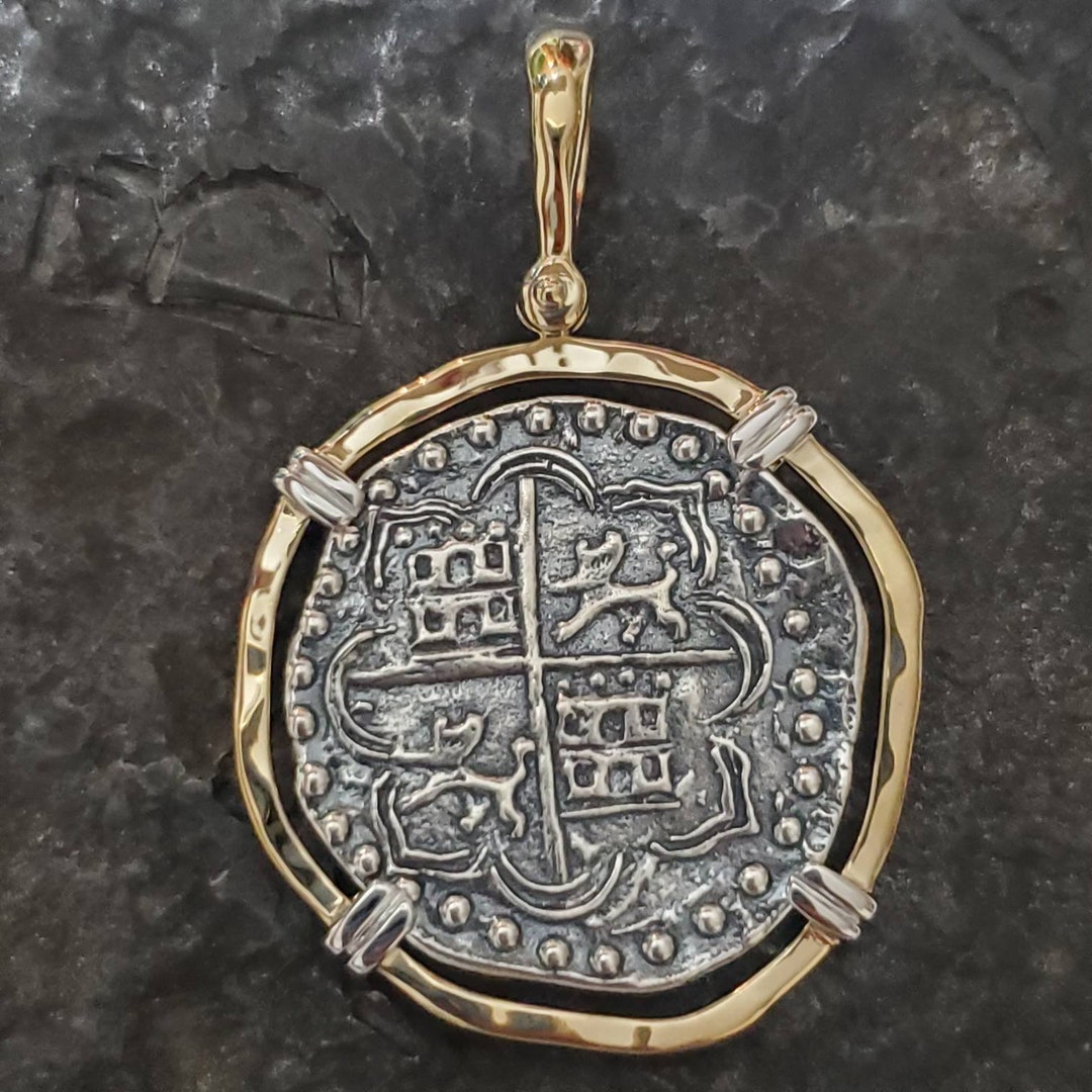 Large 14kt Gold Overlay Atocha Coin Pendant - Etsy