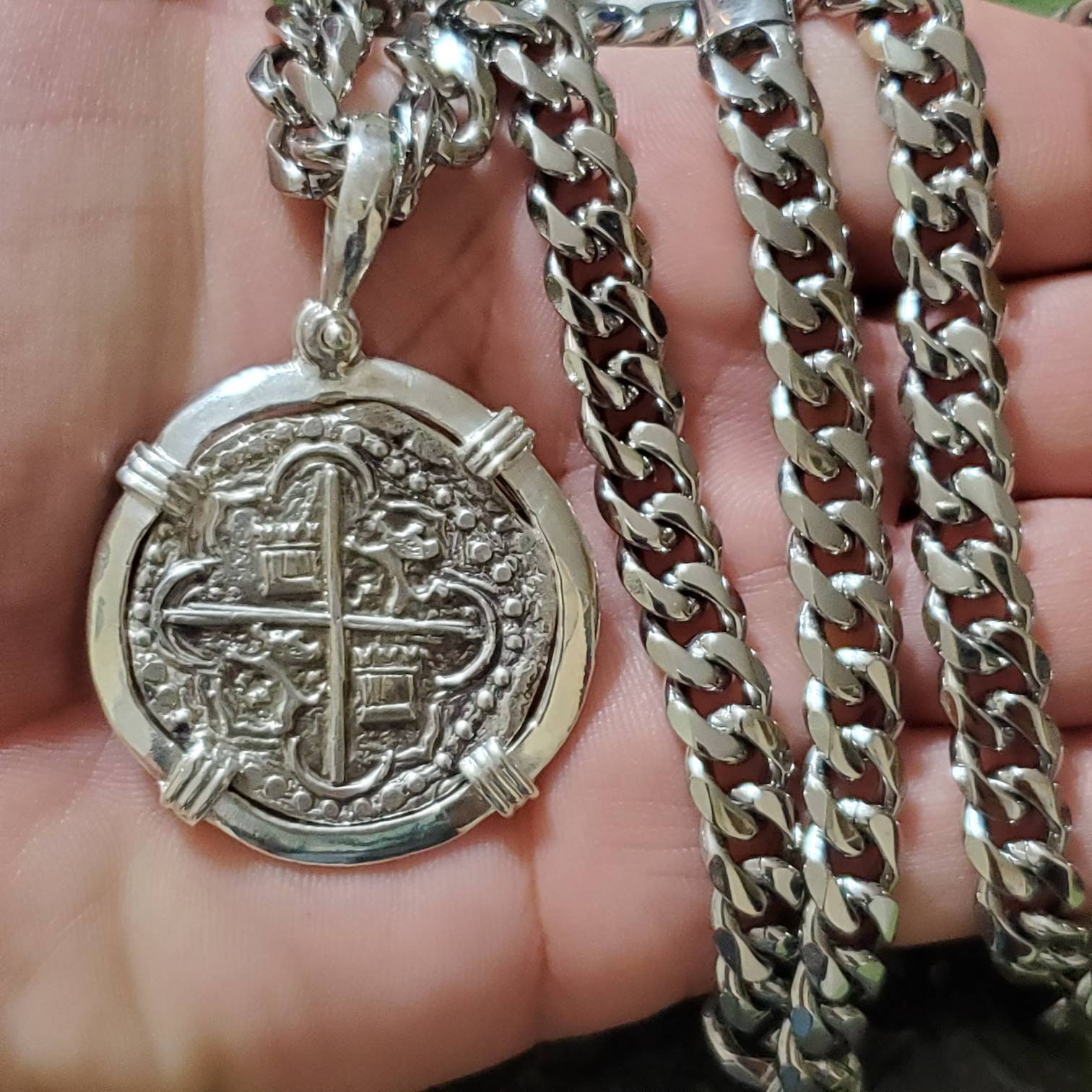 BIG Atocha Silver Coin With Chain - Etsy