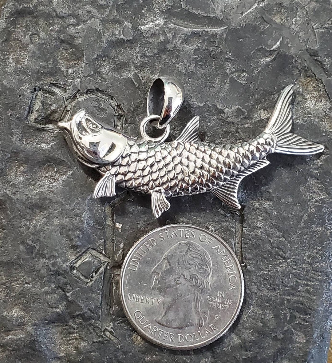925 Sterling Silver Tarpon Jewelry Pendant Handmade Solid Heavy - Etsy