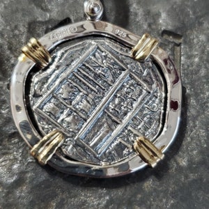Atocha Silver Two Tone Coin With Sterling Silver Cuban Curb - Etsy