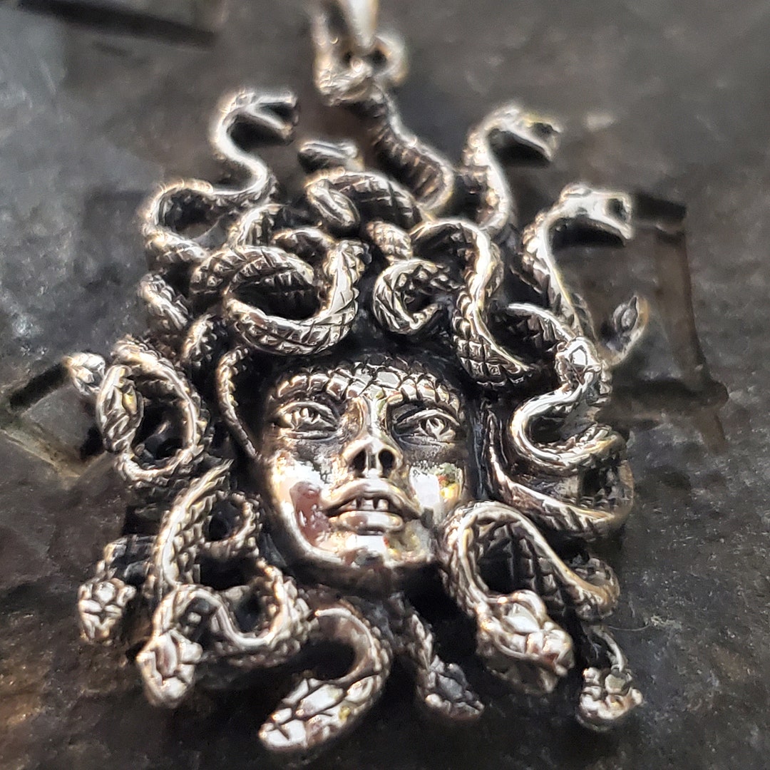 Medusa Sterling Silver Pendant - Etsy