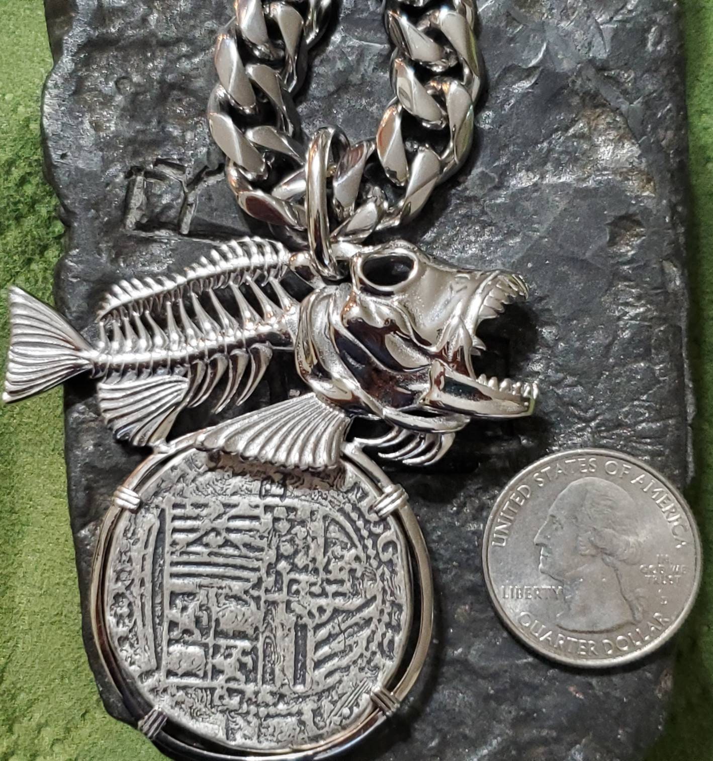 Big Atocha Skeleton Coin With Chain Shipwreck Sunken Treasure - Etsy