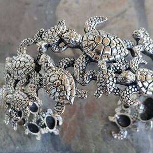 Large Sterling Silver Turtle Cuff Bracelet - Etsy