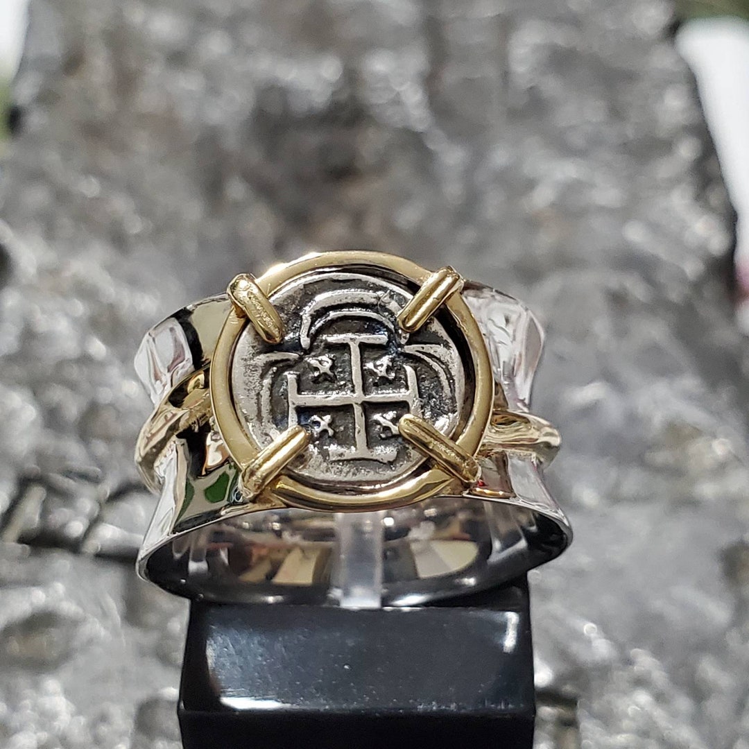 Atocha Band Ring With Sterling Silver and 14kt Gold Vermeil - Etsy