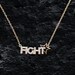 FIGHT Necklace 14kt Gold Vermeil Adjustable With White Sapphires - Etsy