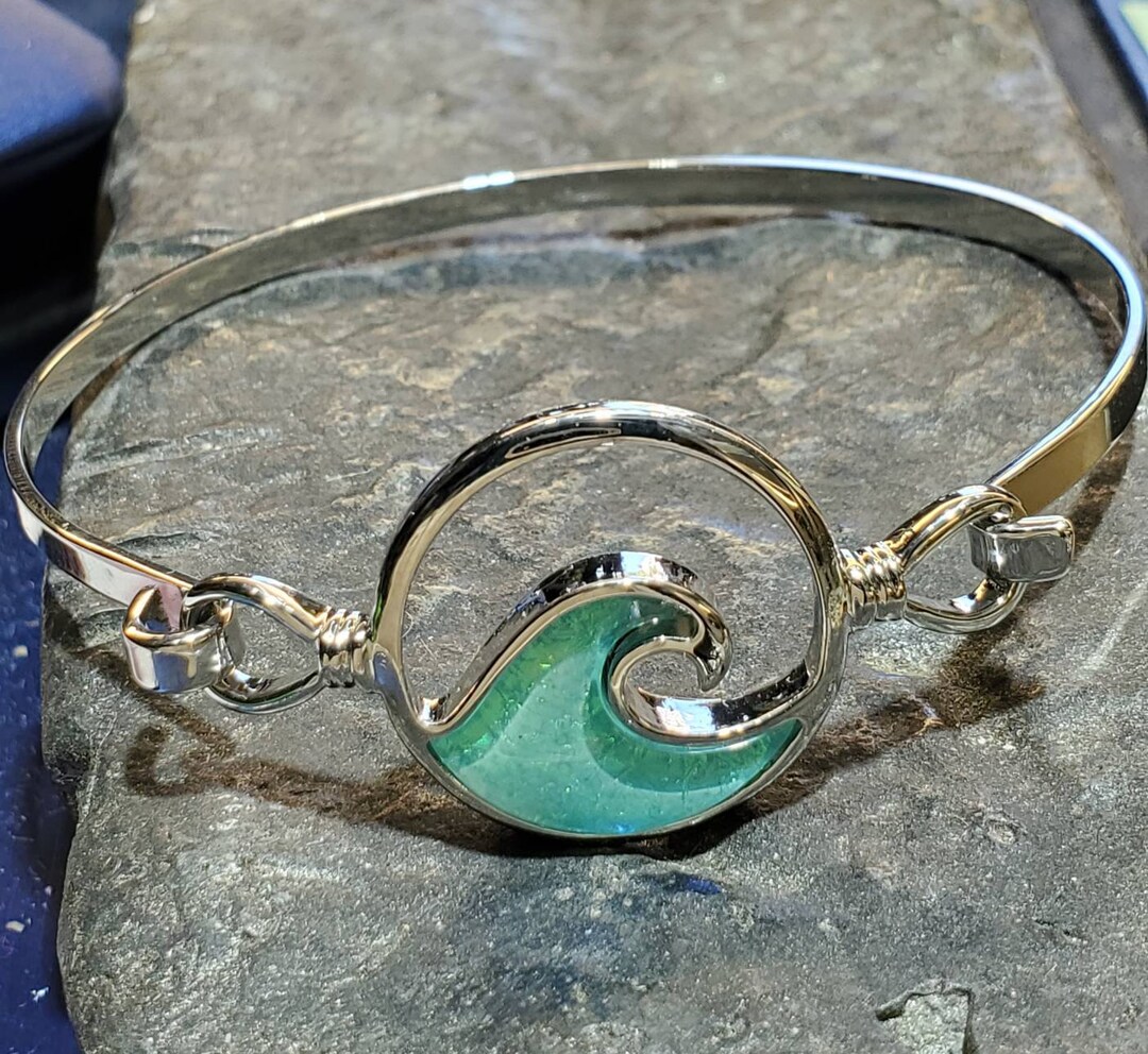 Wave Bracelet Bangle Ocean Beach Jewelry - Etsy