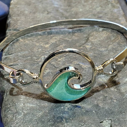 Wave Bracelet Bangle Ocean Beach Jewelry - Etsy
