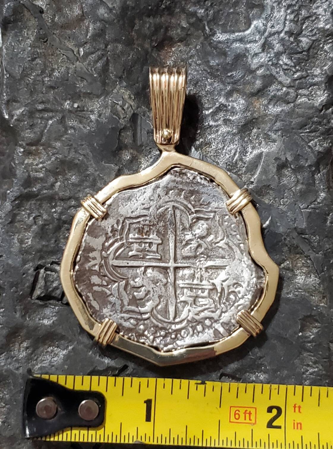 Large Atocha Silver Coin With Genuine 14kt Gold Bezel - Etsy