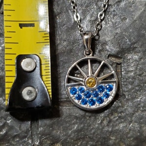 Beautiful Sunset Sunrise Pendant Sterling Silver Citrine Blue Topaz ...