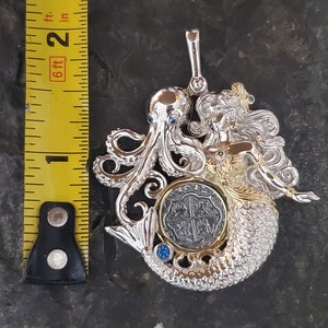 Beautiful Atocha Silver Mermaid and Octopus Pendant Shipwreck Sunken ...