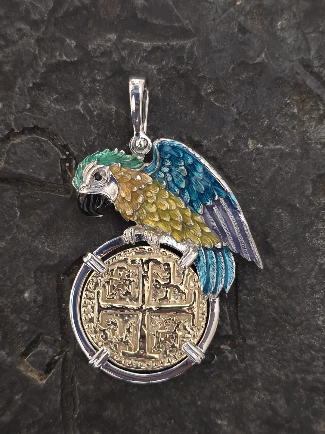 Atocha Parrot Macaw Coin Shipwreck Sunken Treasure Pendant - Etsy
