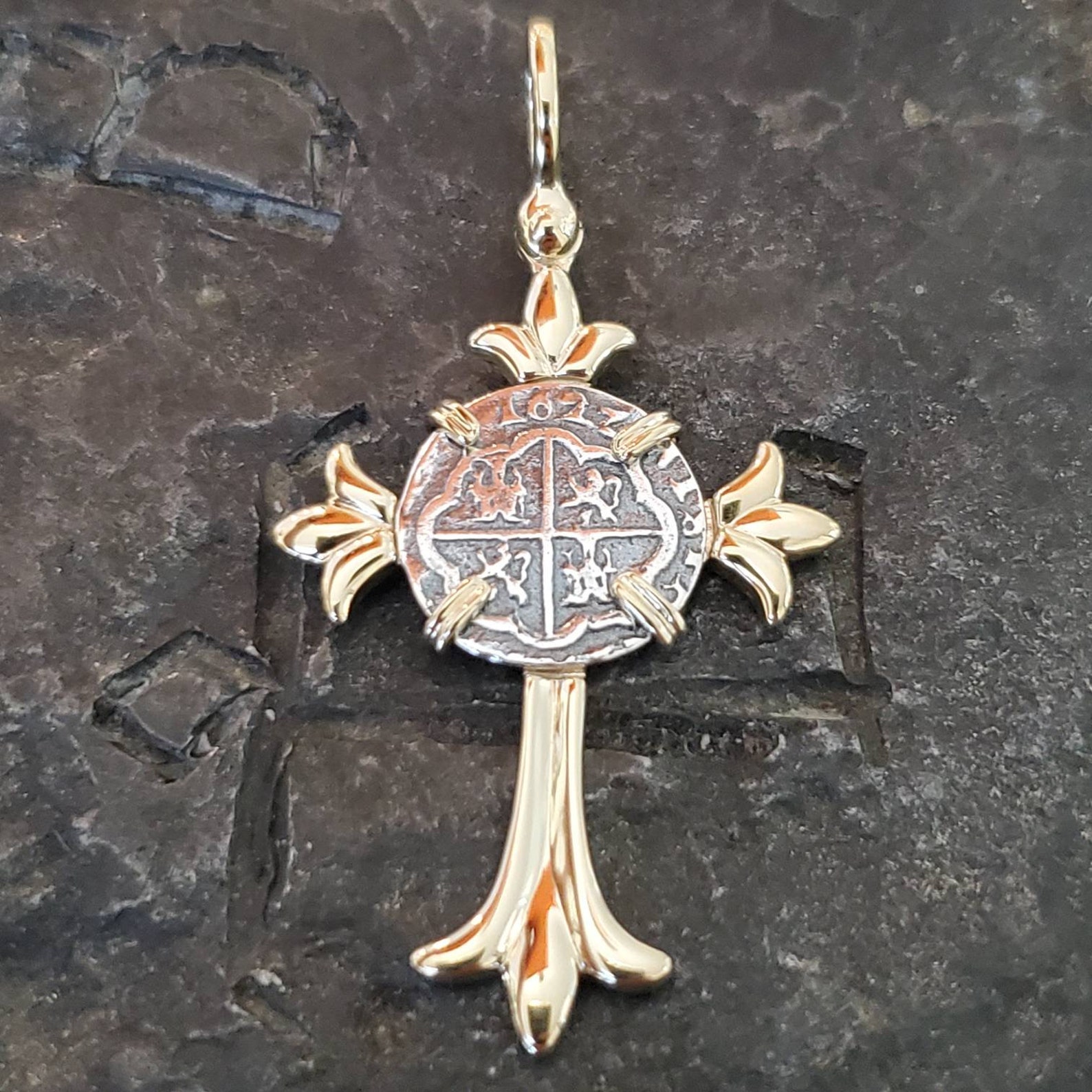 Atocha 14kt Gold Plated Cross Pendant Shipwreck Treasure Coin - Etsy
