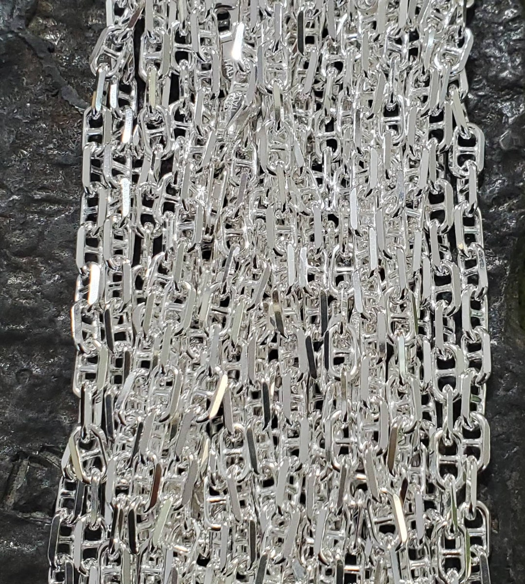 Sterling Silver Anchor Chain Italian Made - Etsy