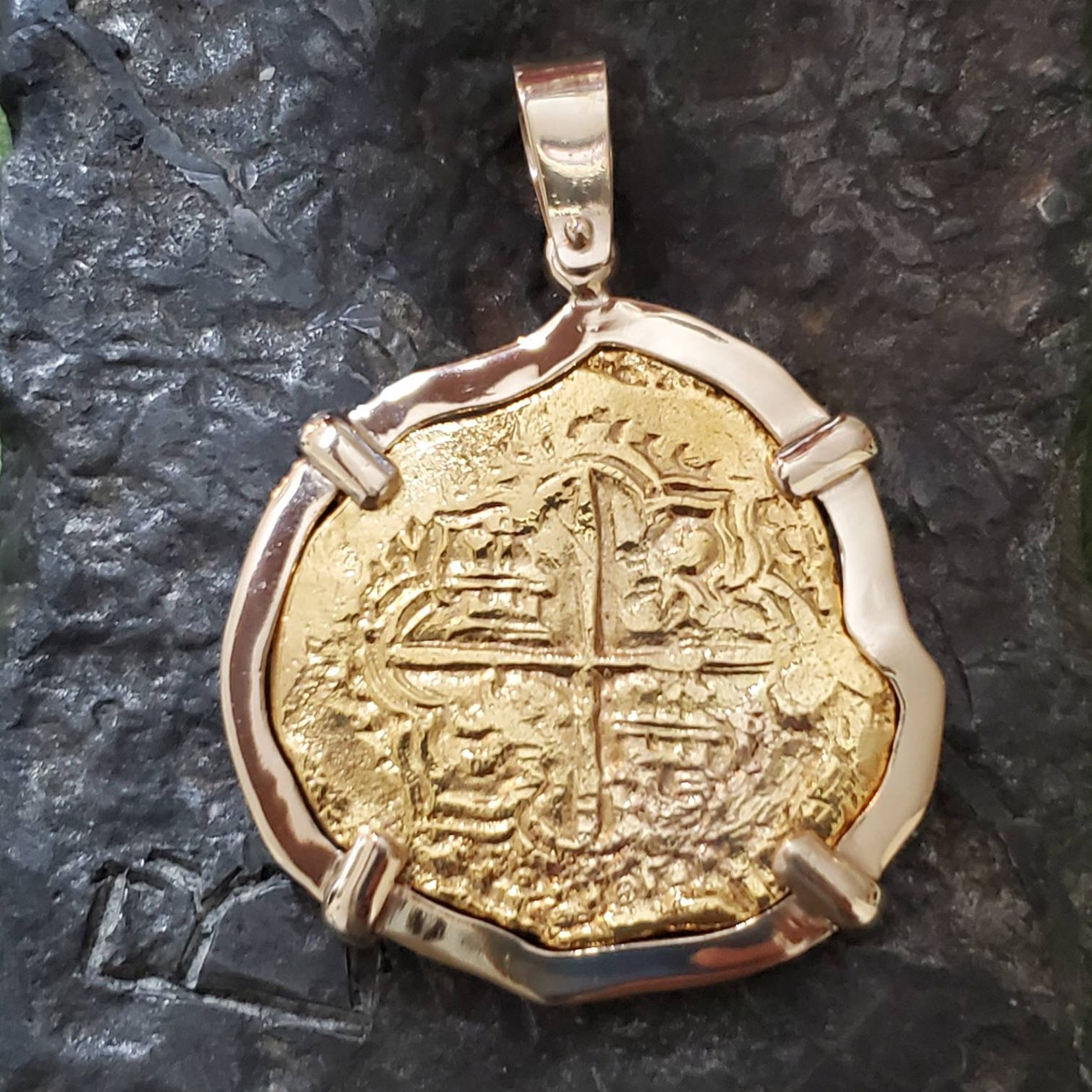 Large 14kt Solid Gold ATOCHA Coin Shipwreck Treasure Coin - Etsy