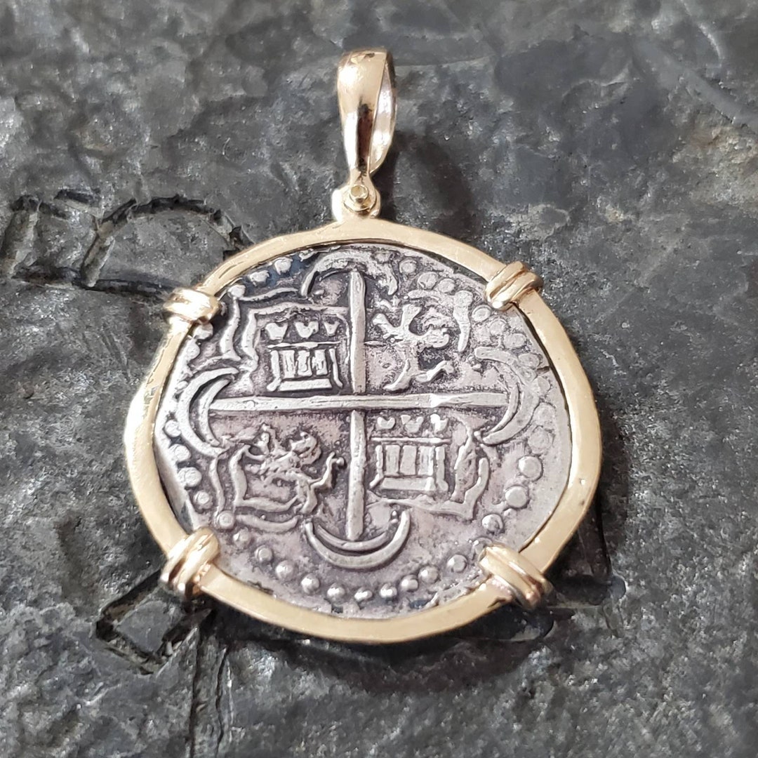 ATOCHA Large Real 14kt Gold Bezel Shipwreck Sunken Treasure Coin - Etsy
