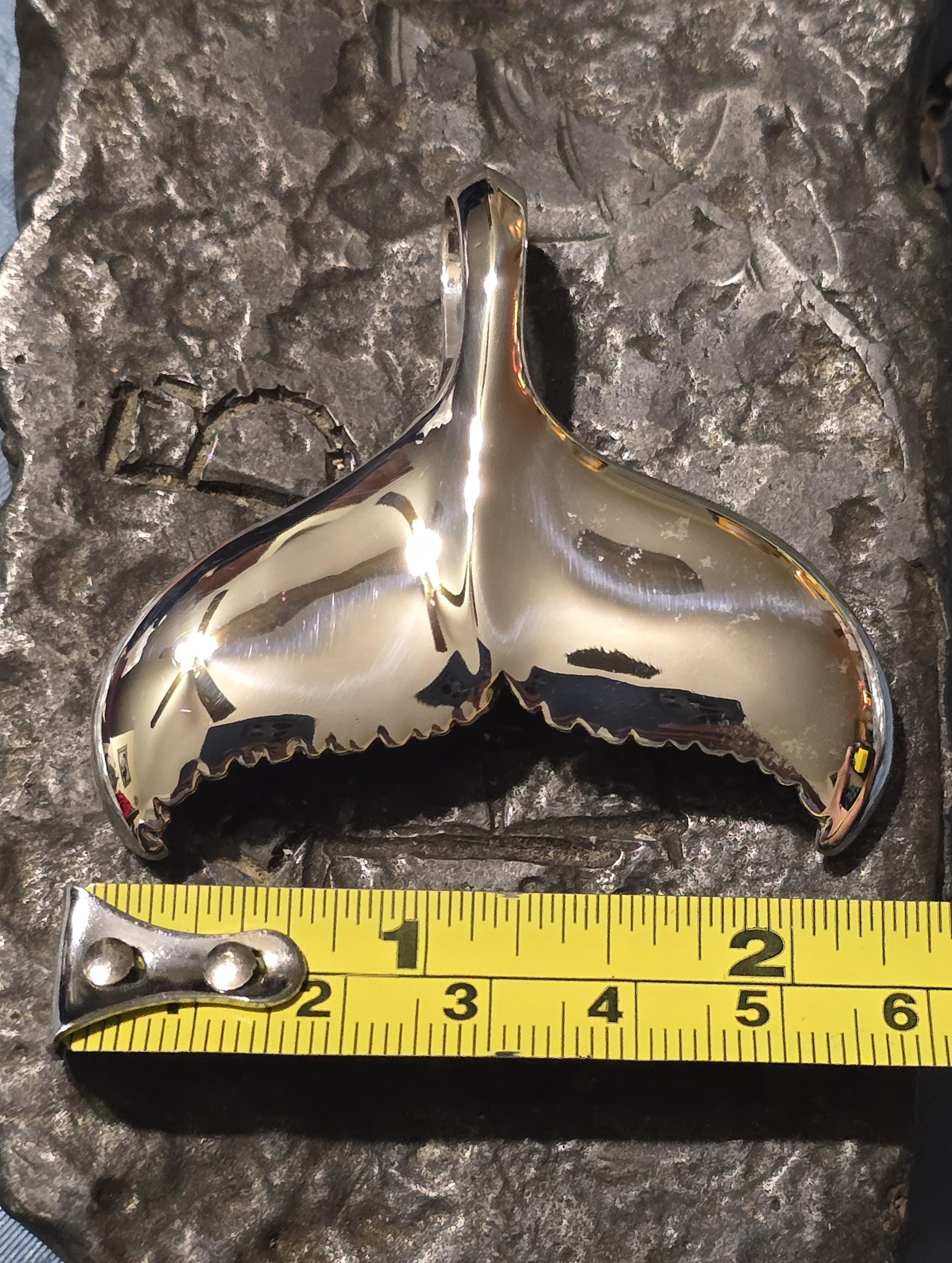 Large Reversible Sterling Silver Whale Tail Pendant - Etsy