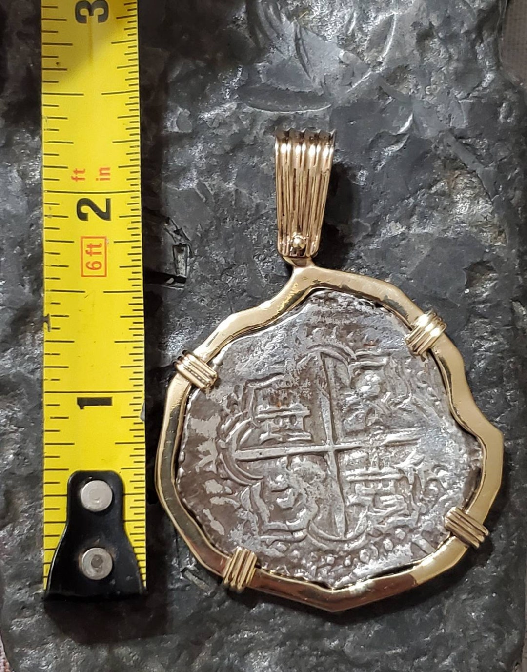 Large Atocha Silver Coin With Genuine 14kt Gold Bezel - Etsy
