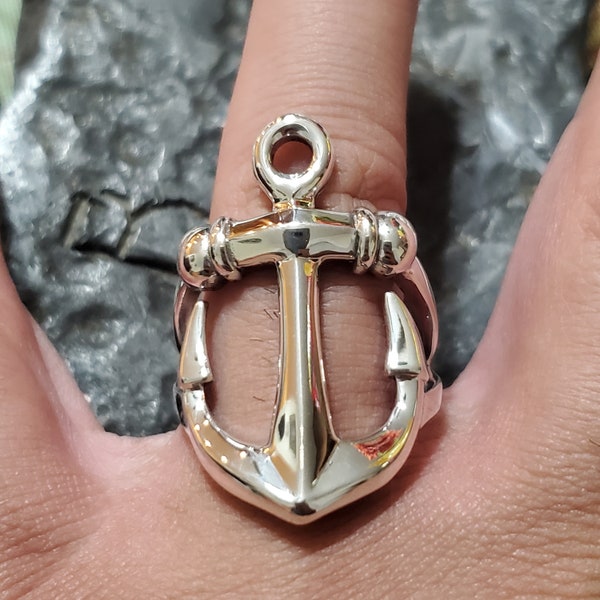 Sterling Silver Womens Anchor Rings - Etsy
