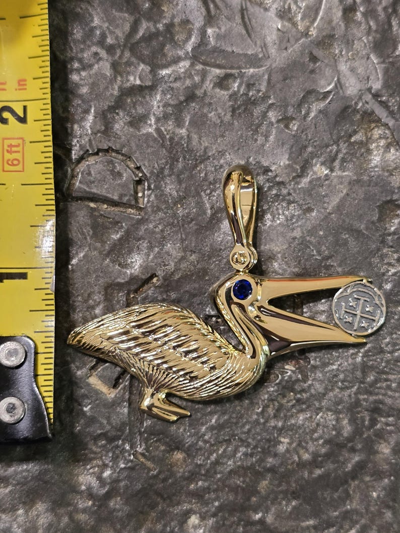 Atocha 14kt Gold Vermeil Pelican Coin Pendant - Etsy