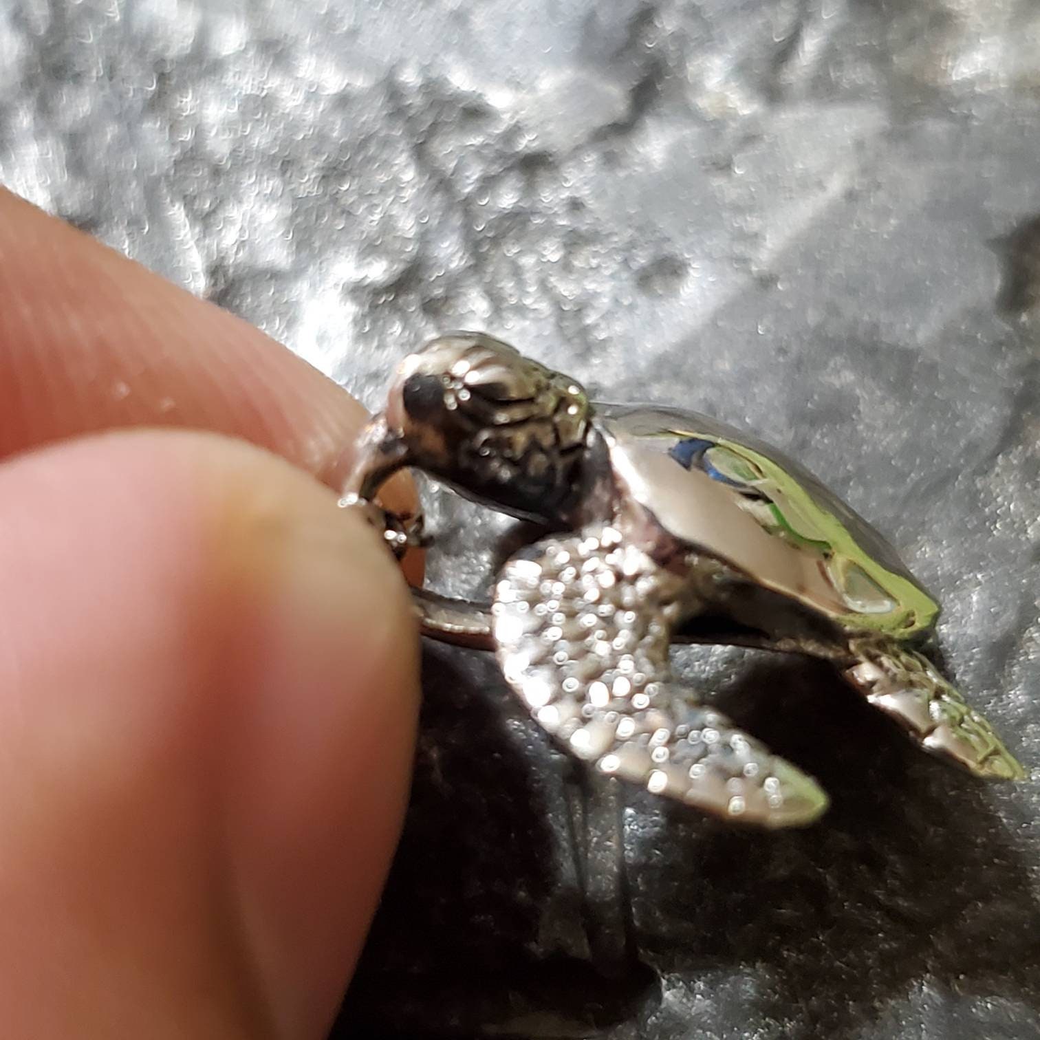 Sterling Silver Turtle Necklace - Etsy