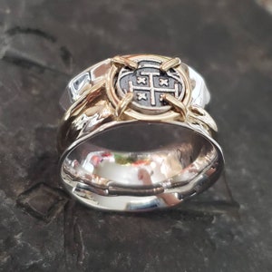 Atocha Two Tone Coin Band Ring - Etsy