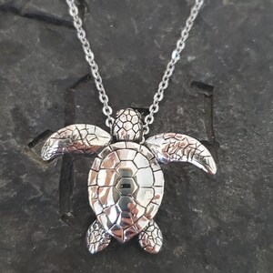 Sterling Silver Turtle Necklace Beautifully Detailed - Etsy