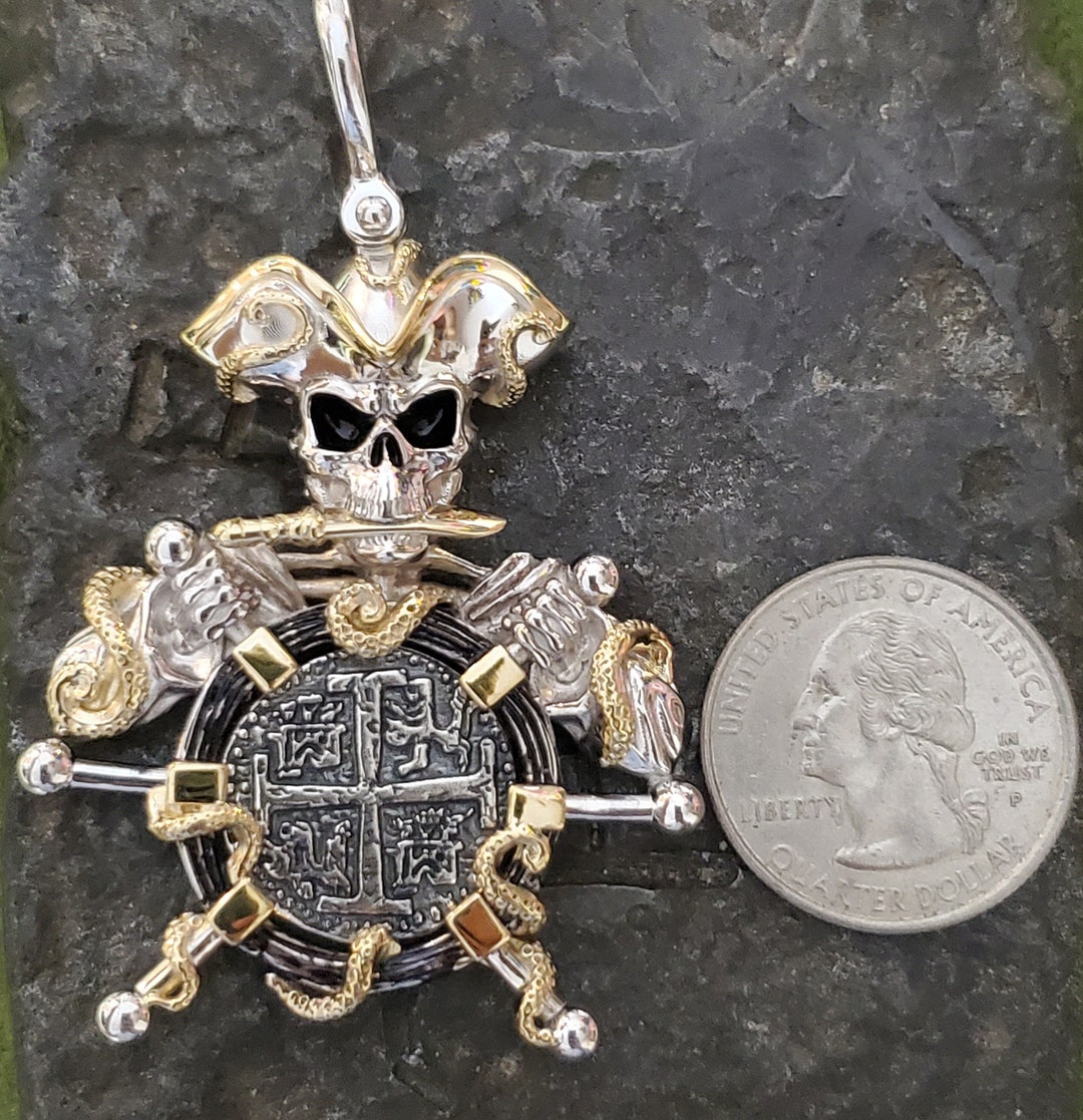 Atocha Pirate Coin Jewelry Ship Wheel Treasure Coin Pendant - Etsy
