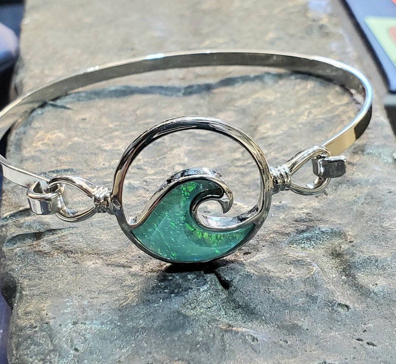 Wave Bracelet Bangle Ocean Beach Jewelry - Etsy