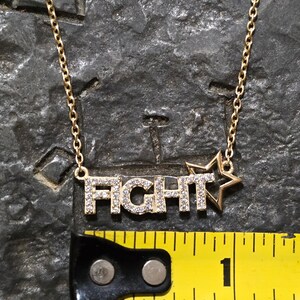 FIGHT Necklace 14kt Gold Vermeil Adjustable With White Sapphires - Etsy