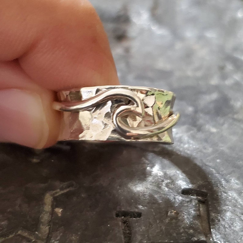 Spinner Wave Ring Sterling Silver Ocean Wave Ring 925 Silver - Etsy