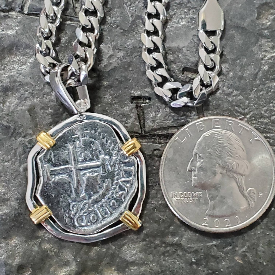 Atocha Silver Coin With Heavy Chain - Etsy