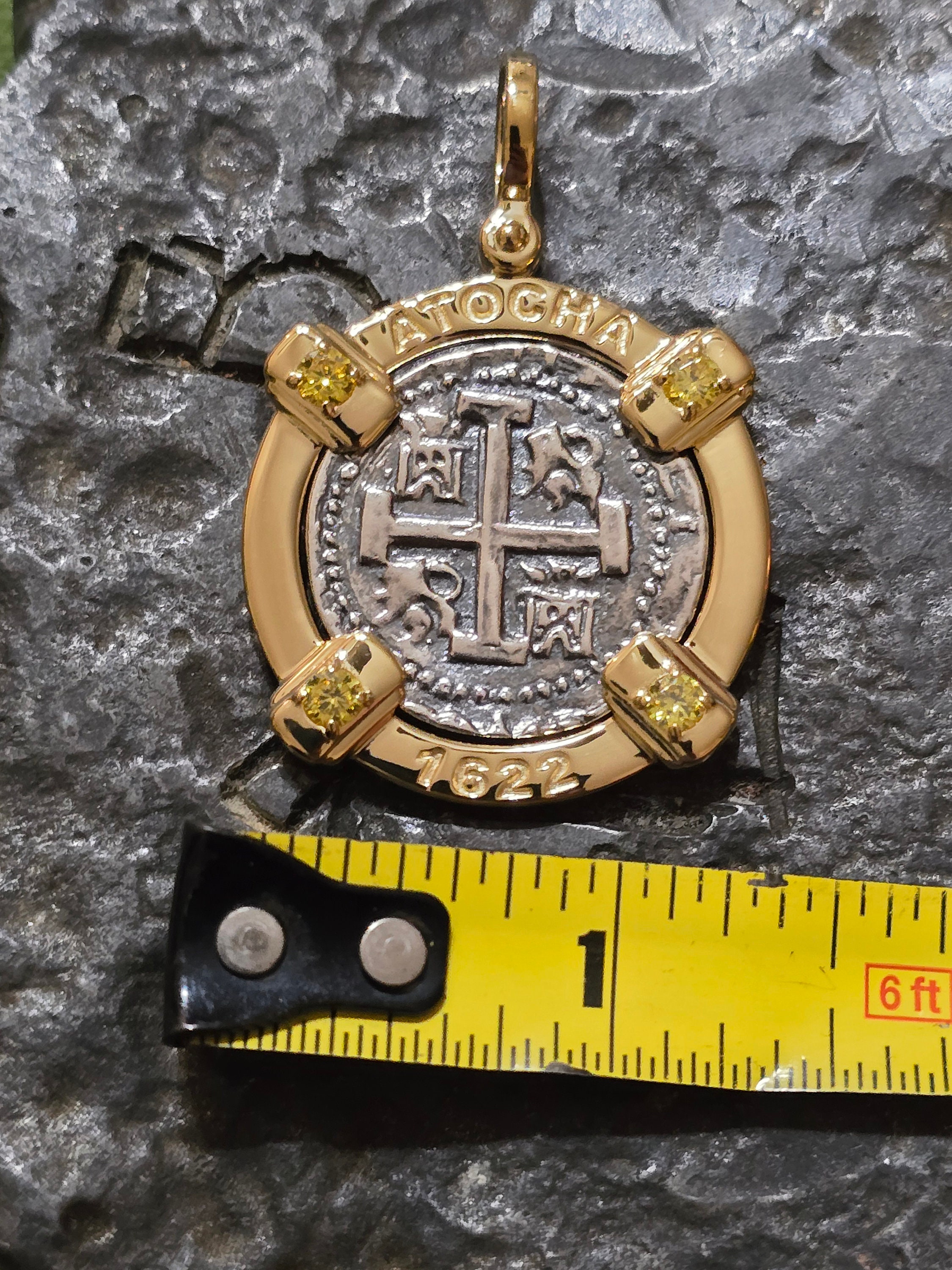Atocha 14kt Gold Overlay Shipwreck Treasure Coin 1622 Citrine Gemstones ...