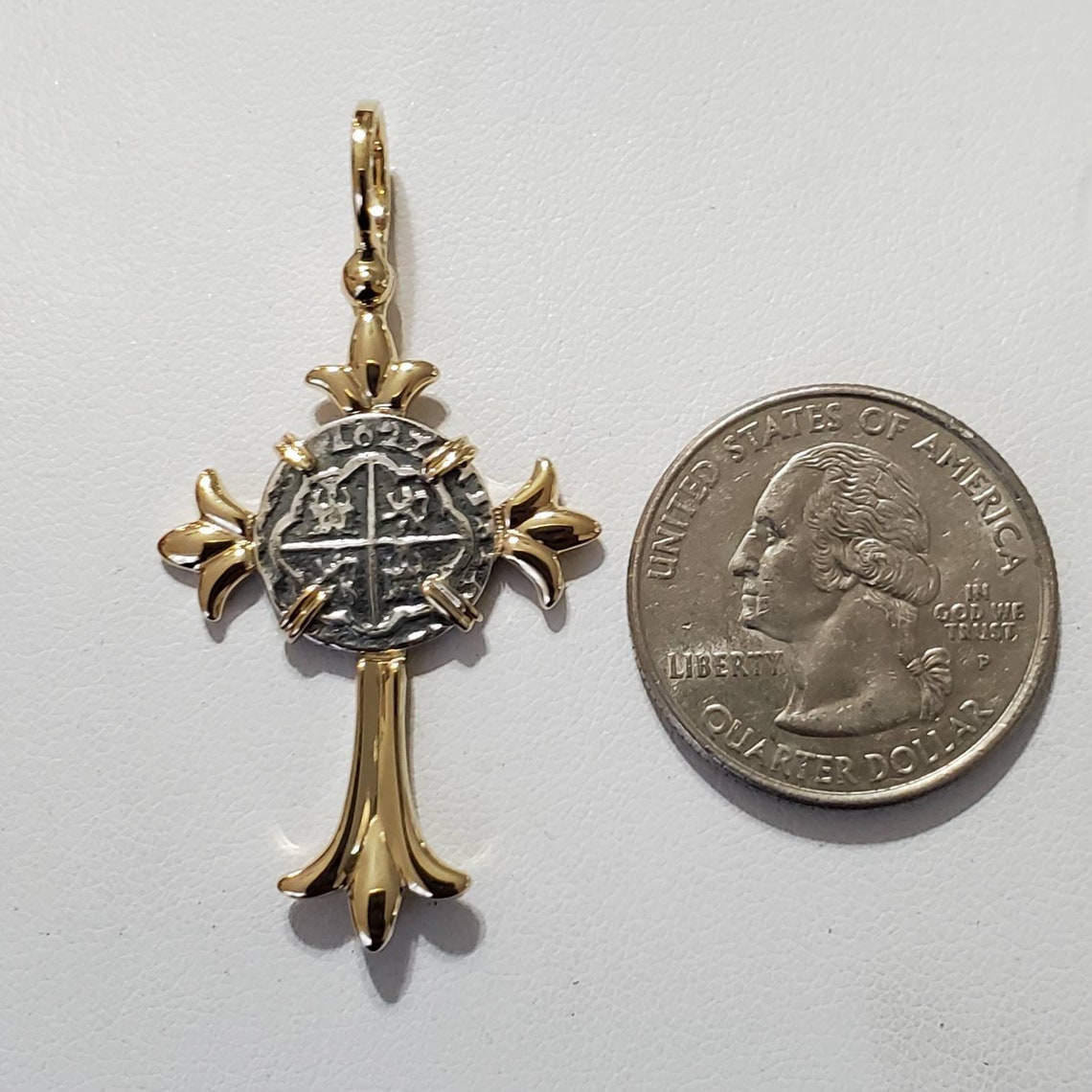 Atocha 14kt Gold Plated Cross Pendant Shipwreck Treasure Coin - Etsy
