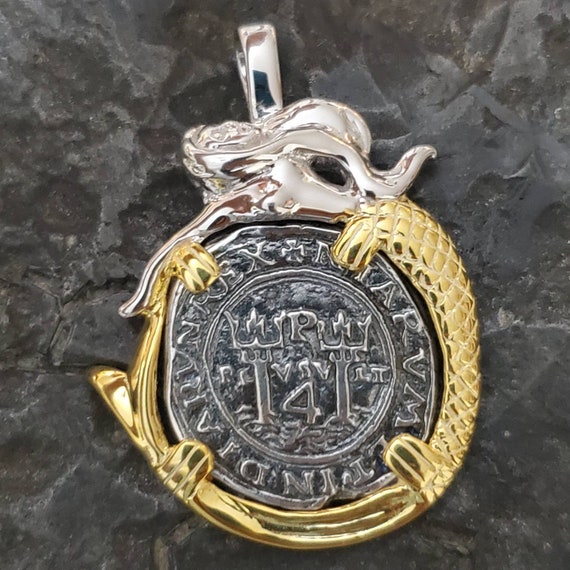 Atocha 14kt Gold Overlay Mermaid Coin Shipwreck Treasure | Etsy
