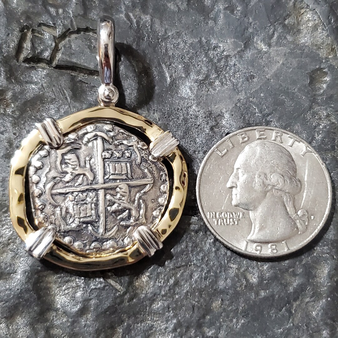 Beautiful 14kt Gold Overlay Atocha Coin Pendant - Etsy