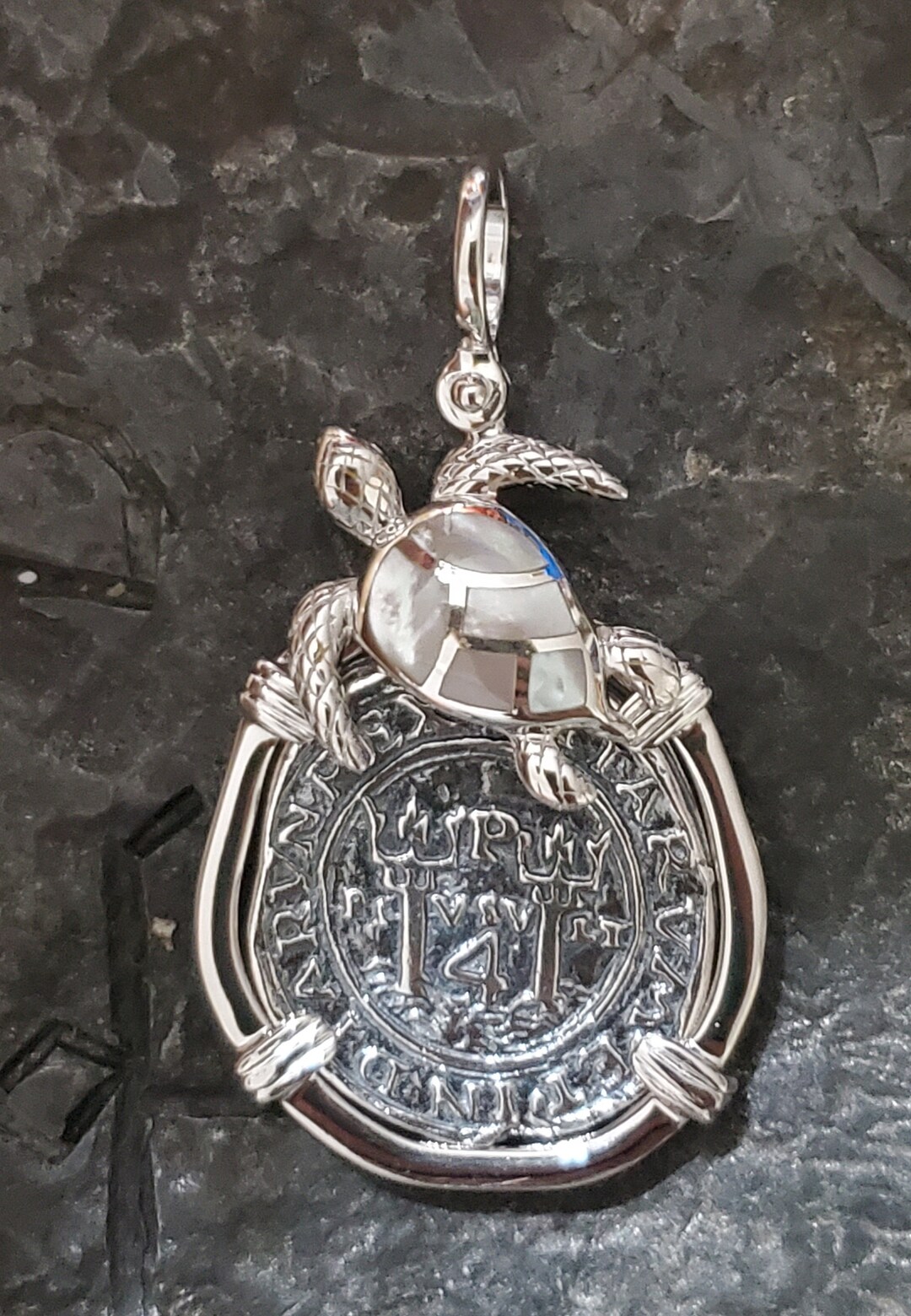 Atocha Coin Turtle Bezel Pearl Inlay Shipwreck Treasure Coin Jewelry - Etsy