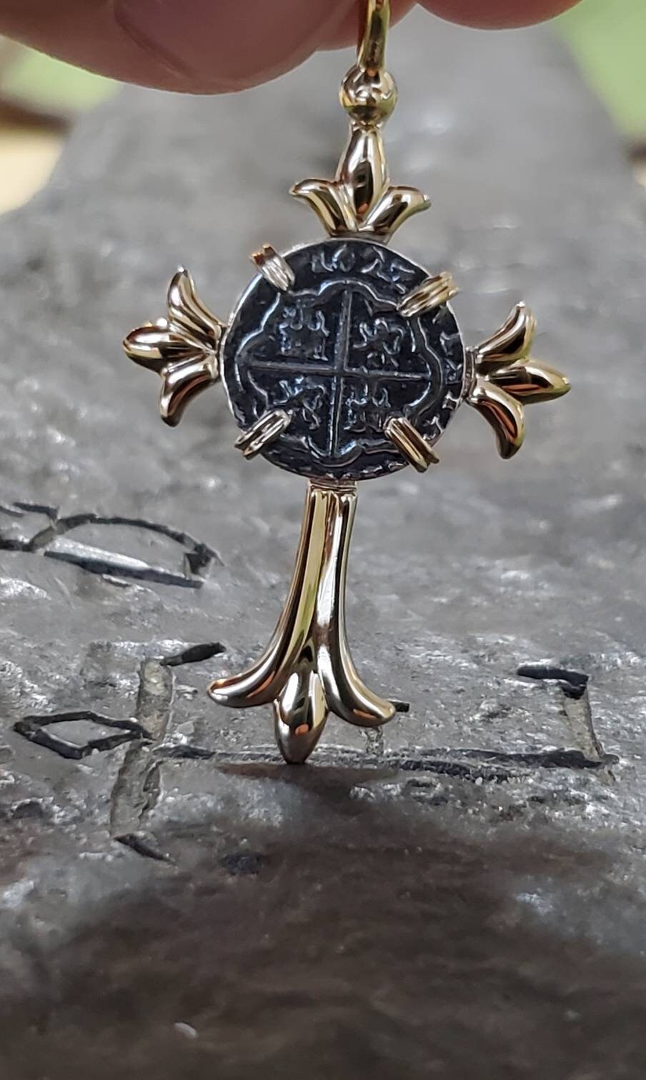 Atocha 14kt Gold Plated Cross Pendant Shipwreck Treasure Coin - Etsy