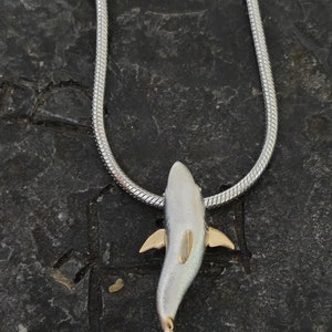 Sterling Silver Shark Biting Chain Necklace - Etsy