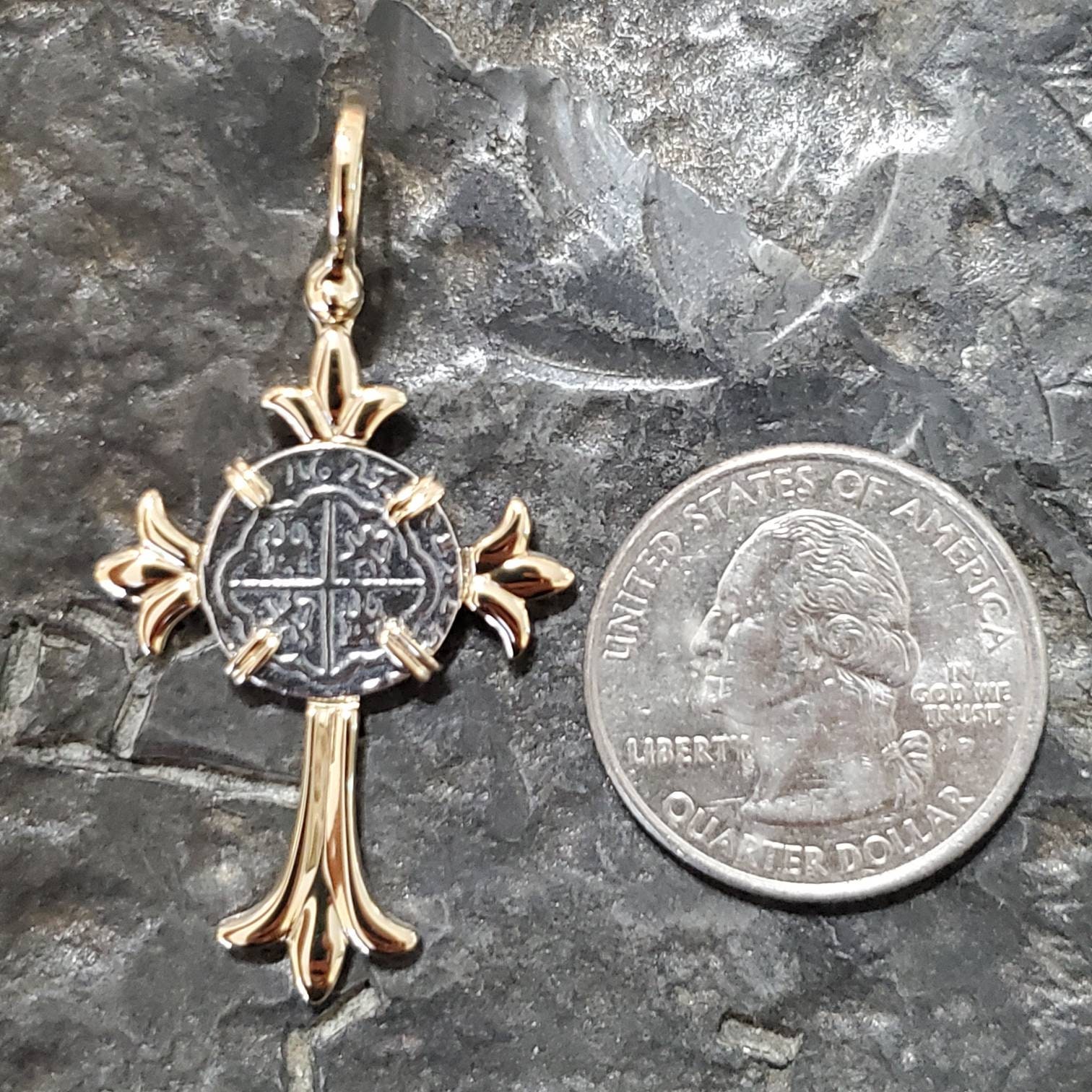Atocha 14kt Gold Plated Cross Pendant Shipwreck Treasure Coin - Etsy