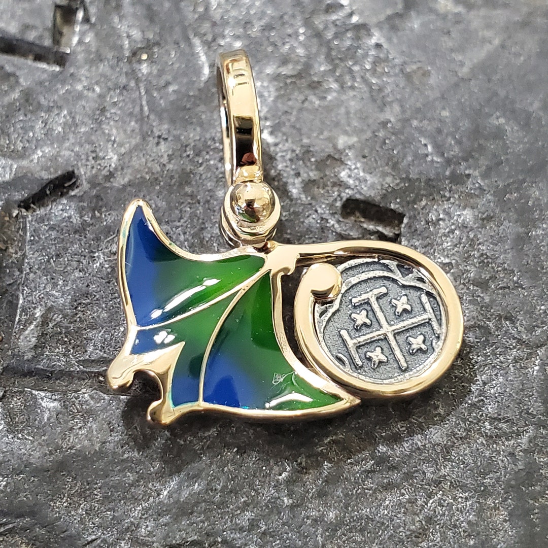 Stunning Atocha Manta Ray 14kt Gold Overlay Shipwreck Treasure Coin ...