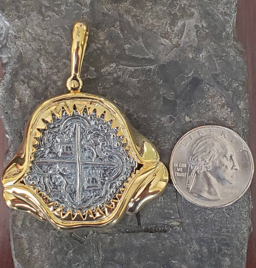 Large Atocha 14kt Gold Vermeil Shark Jaw Pendant Shipwreck Sunken Mel ...