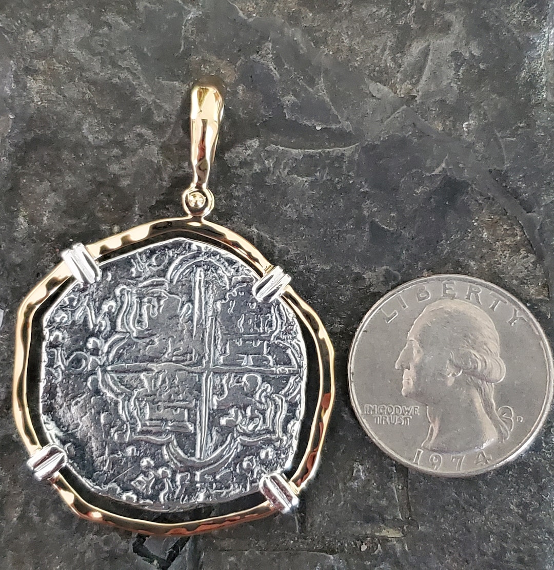 Big Gorgeous Atocha Pendant With 14kt Gold Overlay Shipwreck Treasure ...