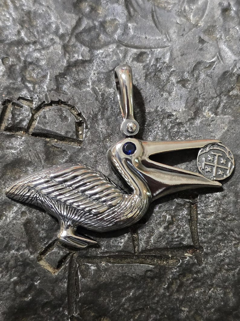 Atocha Silver Pelican Coin Pendant - Etsy